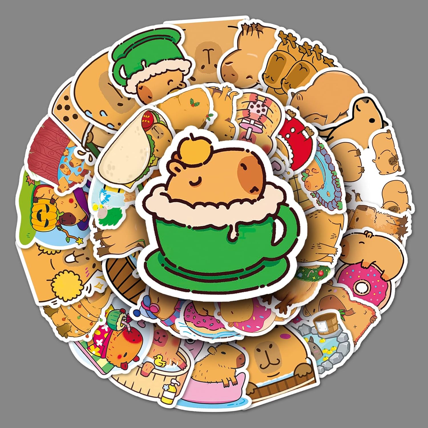 Capybara Stickers,50 PCS Capybara Graffiti Vinyl Waterproof Decals for ...