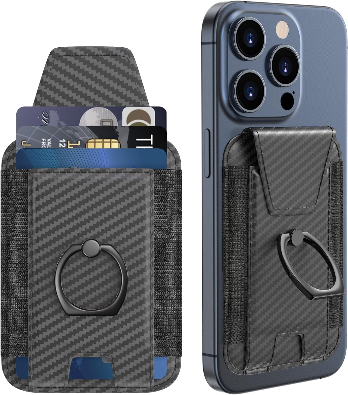 Amazon.com: KPNEOL Magnetic Wallet Card Holder for iPhone 15/14/13/12 ...