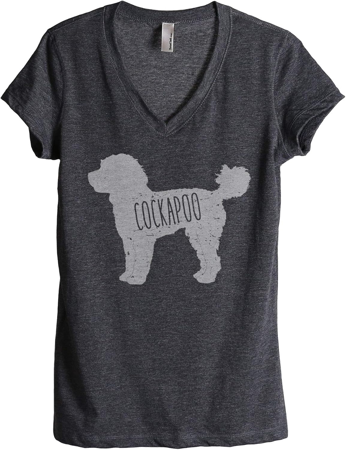 Cockapoo Dog Silhouette Women's Fashion Relaxed V-Neck T-Shirt Tee at ...