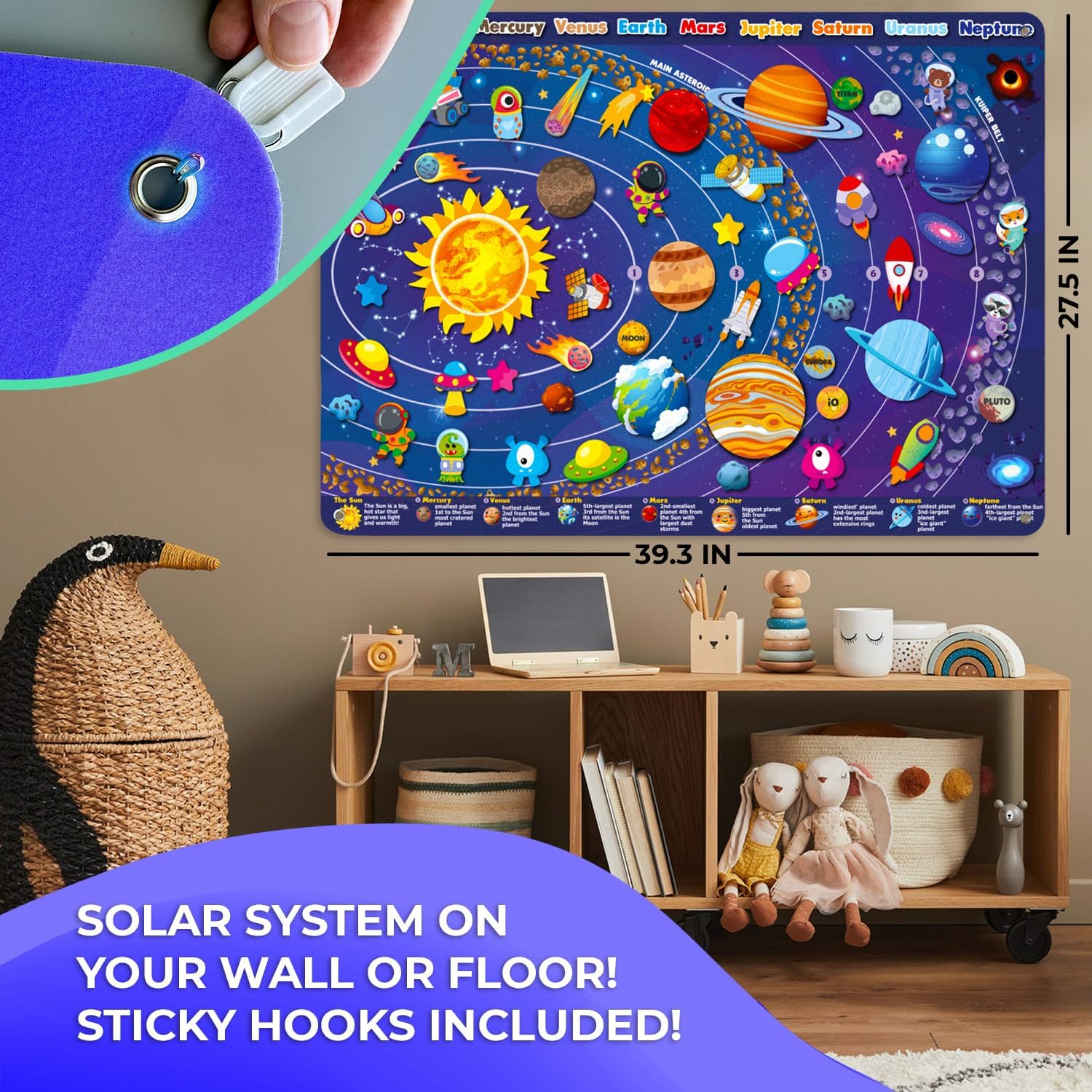 Snapklik.com : QUOKKA Space Felt Board For Kids 3-5 Years Old