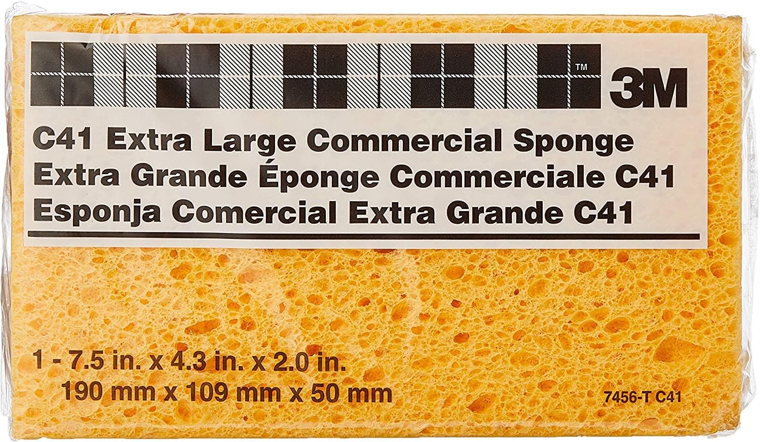 Amazon.com: 3M C31 6" x 4.25" x 1.6" Large Yellow Commercial Sponge ...