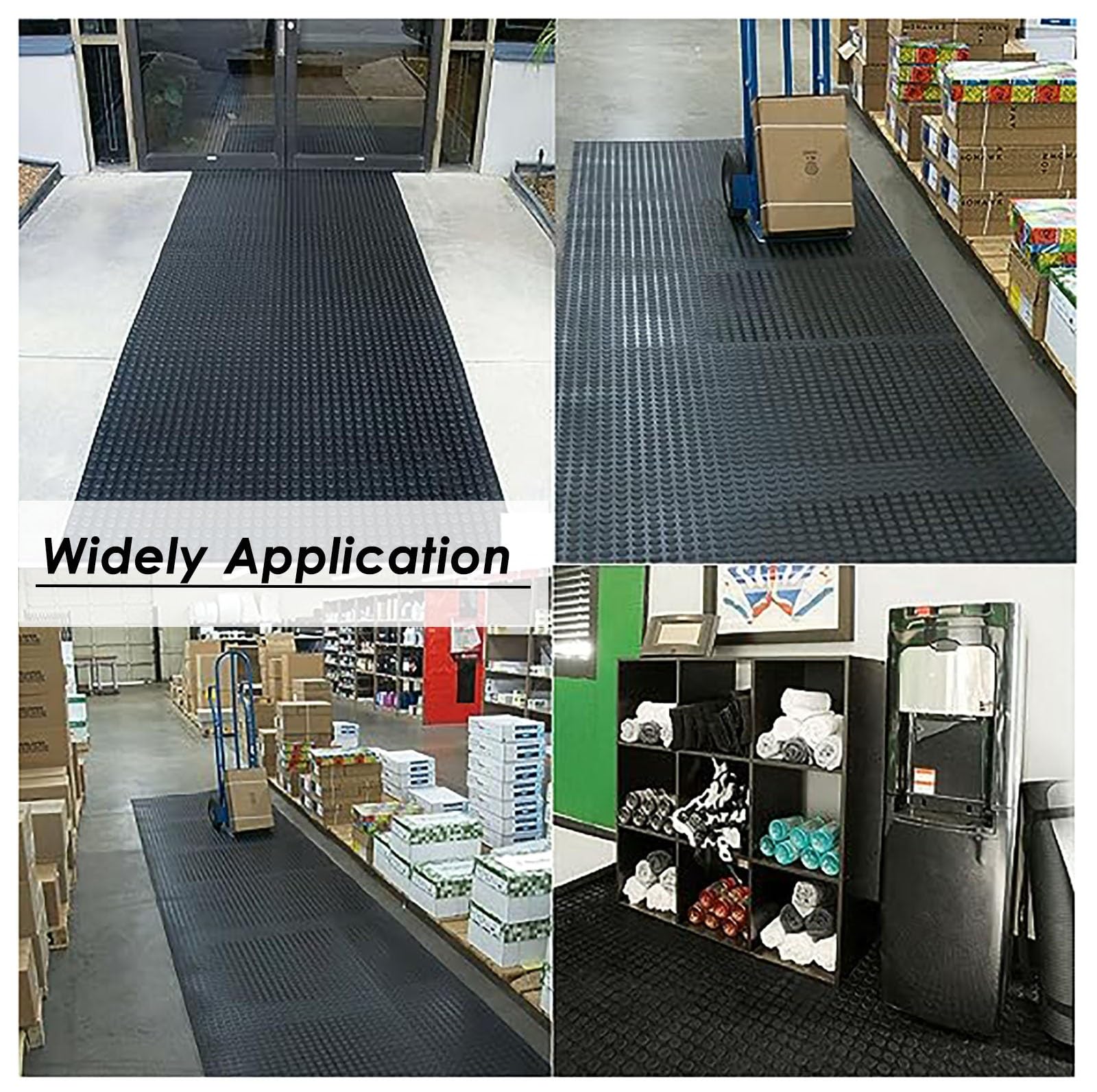 Rubber Garage Flooring Matting, 1/8" Thick Floor Mat Heavy Duty Floor ...