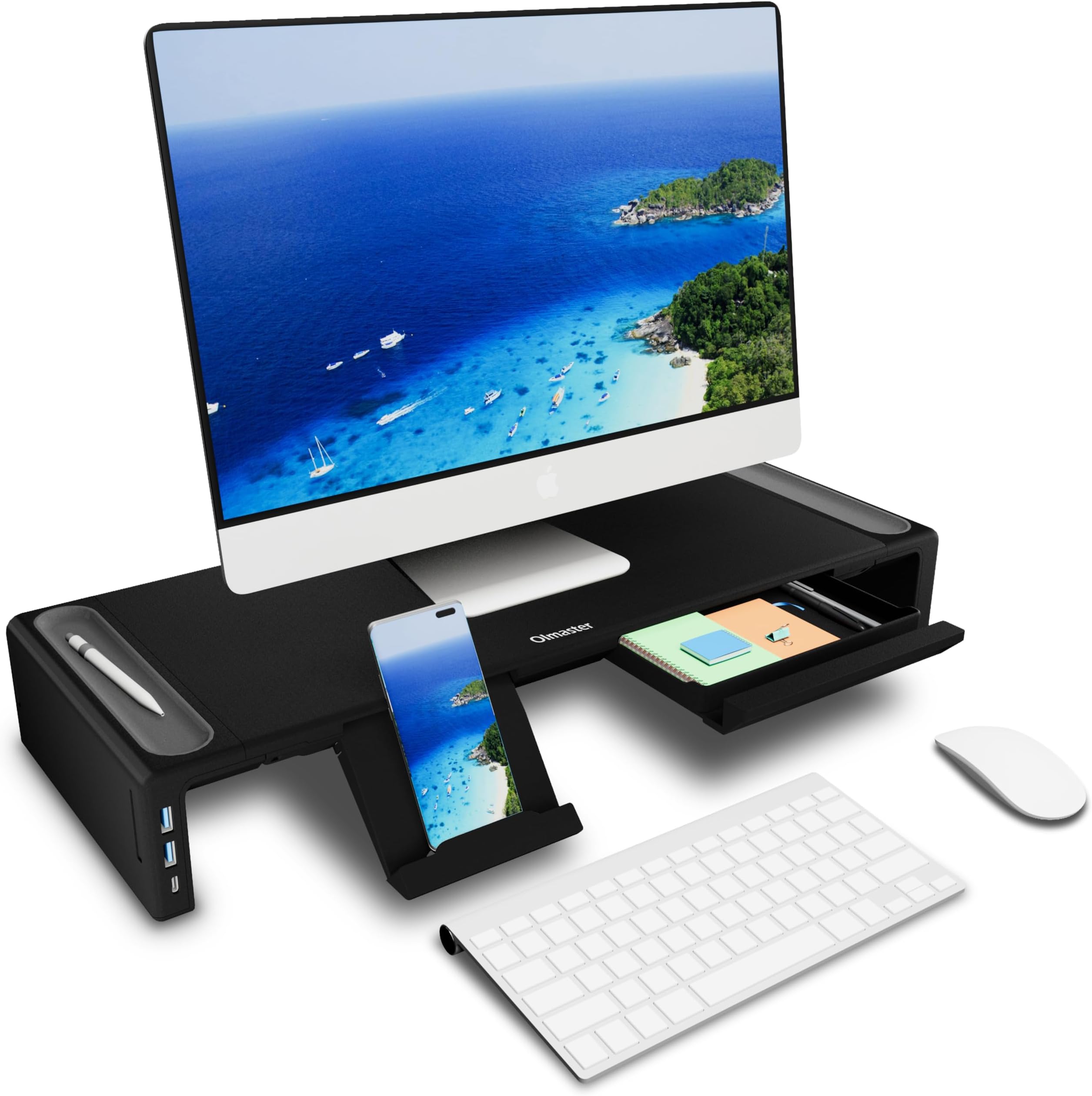 Amazon.co.jp: HUASUN Monitor Stand, Height Adjustable, Desktop Stand ...