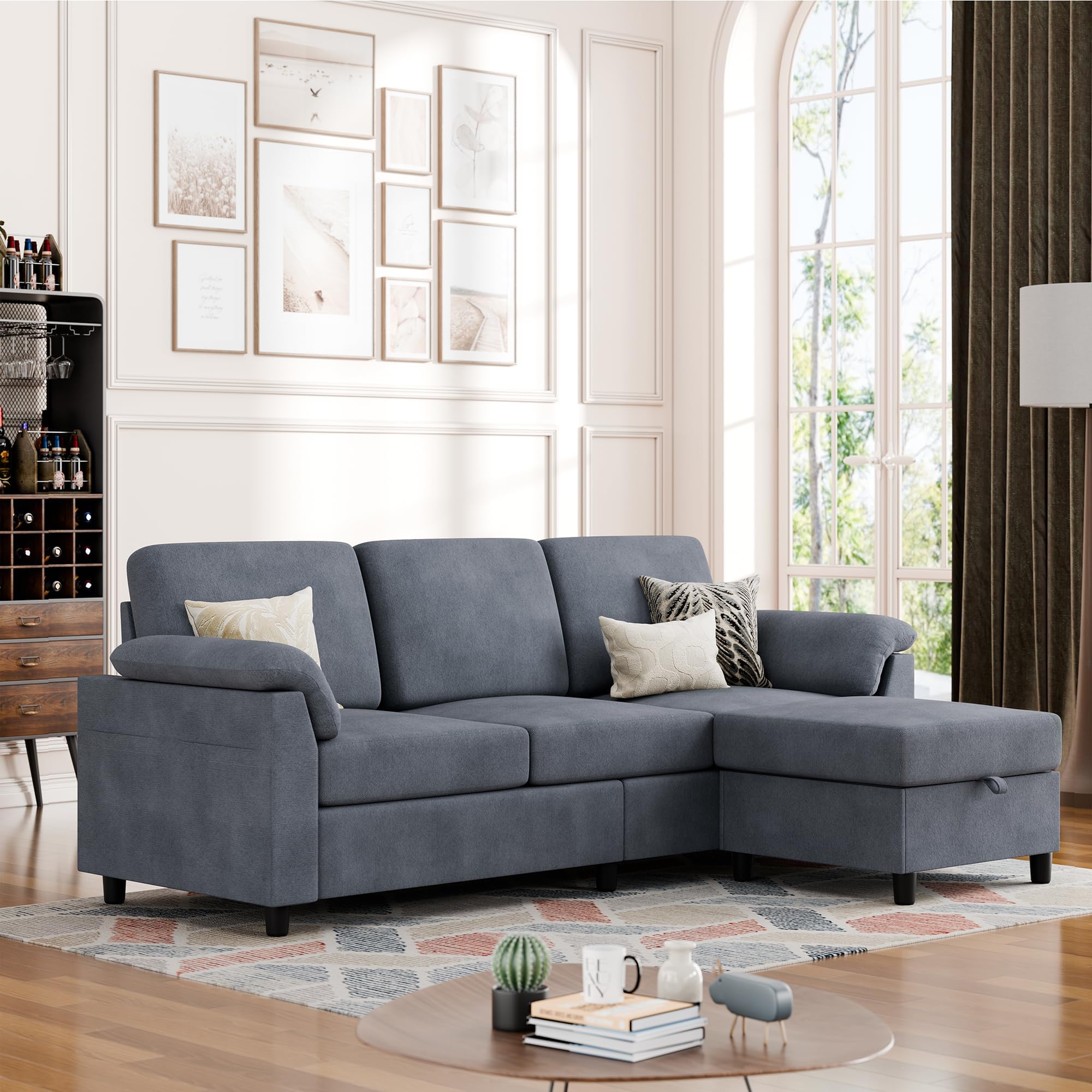 Amazon.com: VINGLI 110" Sectional Couches for Living Room,U Shaped ...