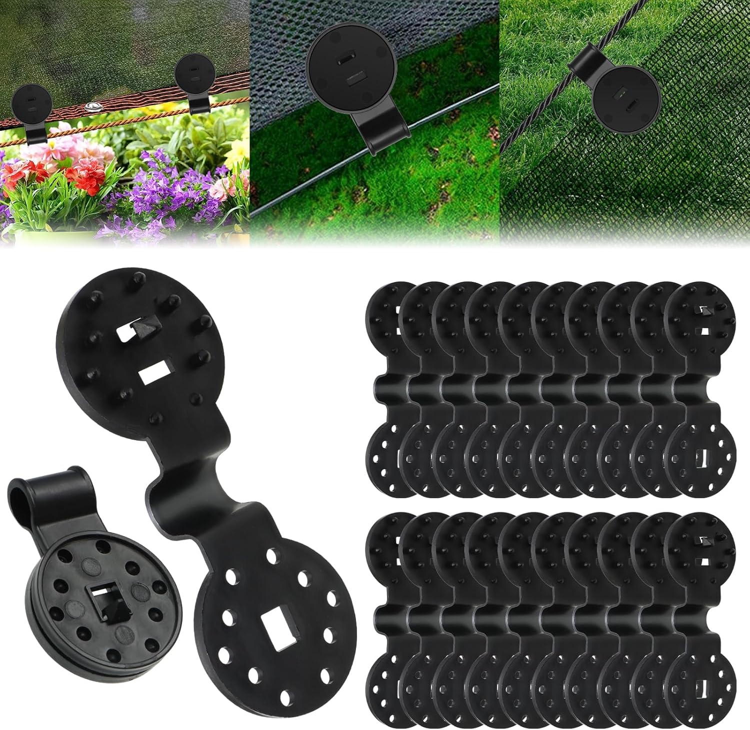 Amazon.com : YIBEICO 20 Pieces Shade Cloth Plastic Clips Heavy Duty ...