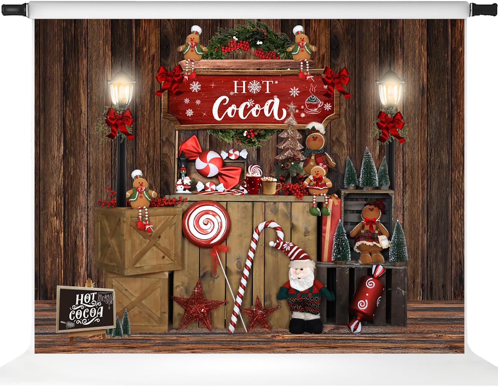 Amazon.com : Christmas Hot Cocoa Backdrop for Photography Candy Shop ...