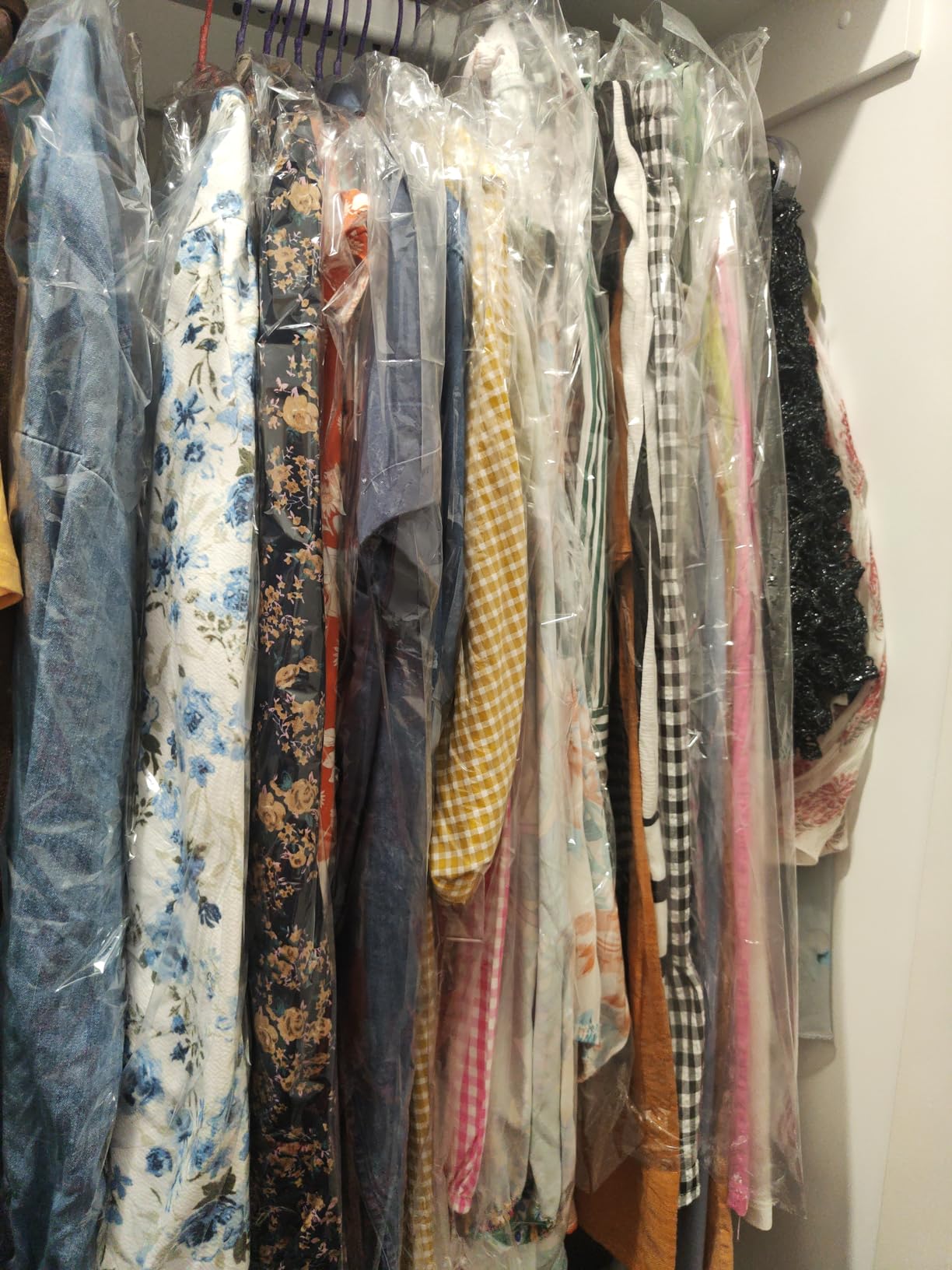 100pcs Plastic Garment Bags for Hanging Clothes, Dust Proof Clear ...