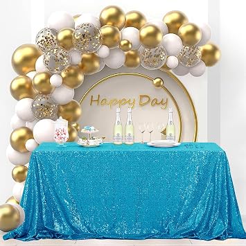 Amazon.com: OQSQ Turquoise Sequin Tablecloth 60x102 inch, Glitter Drape ...
