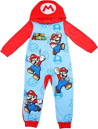 Amazon.com: Nintendo Super Mario Onesie Pajamas for Boys - Fleece ...