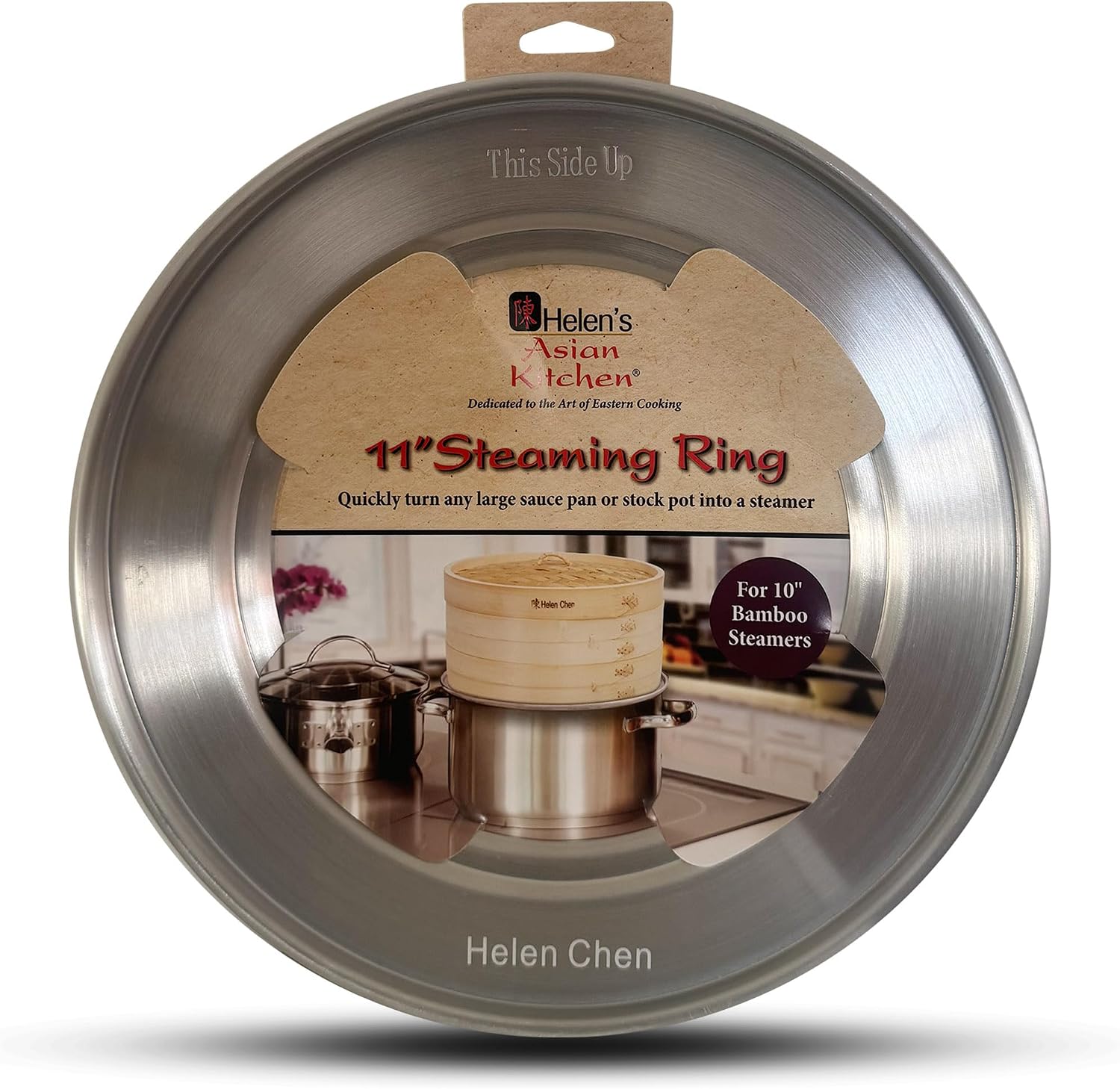 Helen’s Asian Kitchen Premium Bamboo Steamer Ring – 11-Inch Aluminum ...
