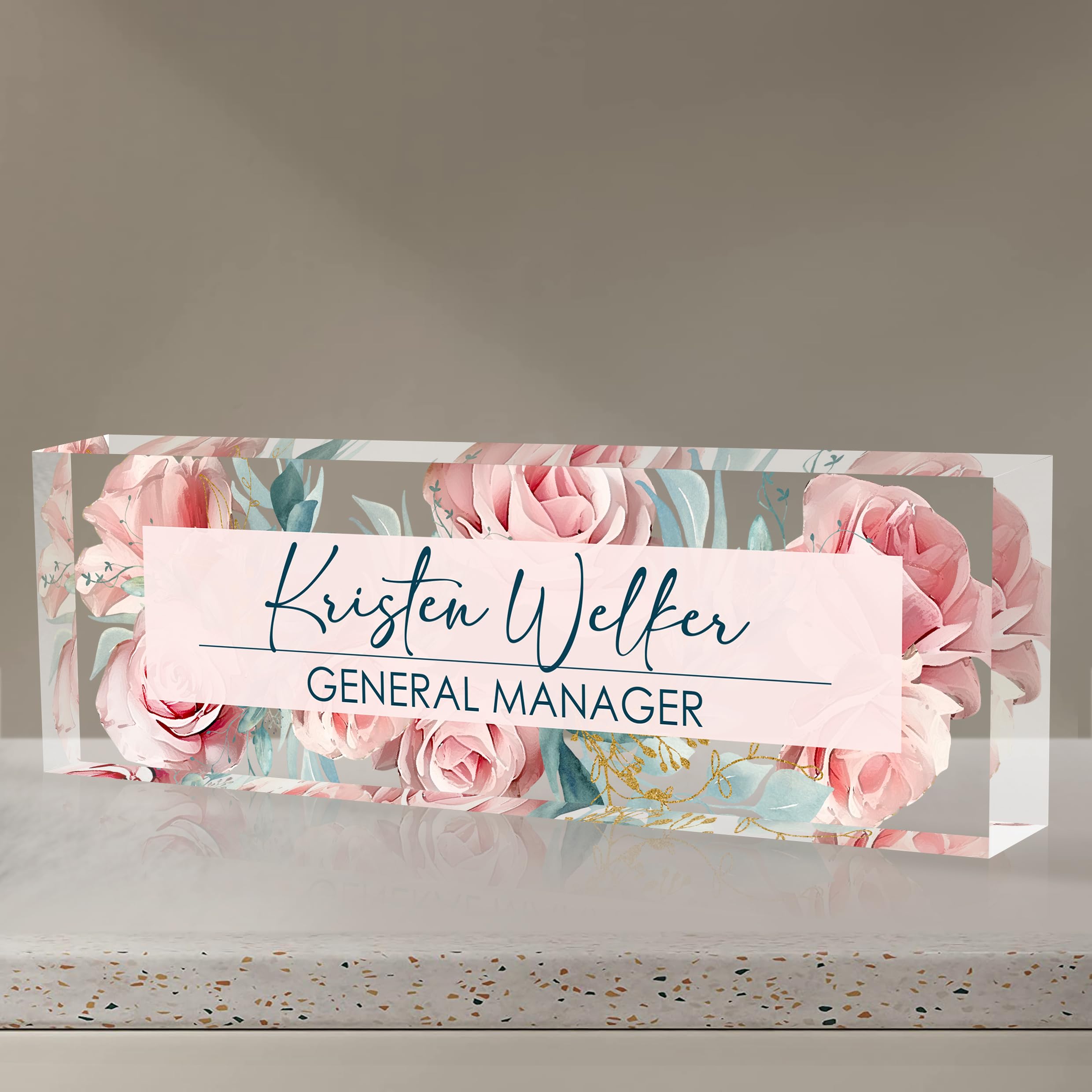 Personalized Acrylic Office Desk Name Plate Custom Custom Acrylic Desk ...