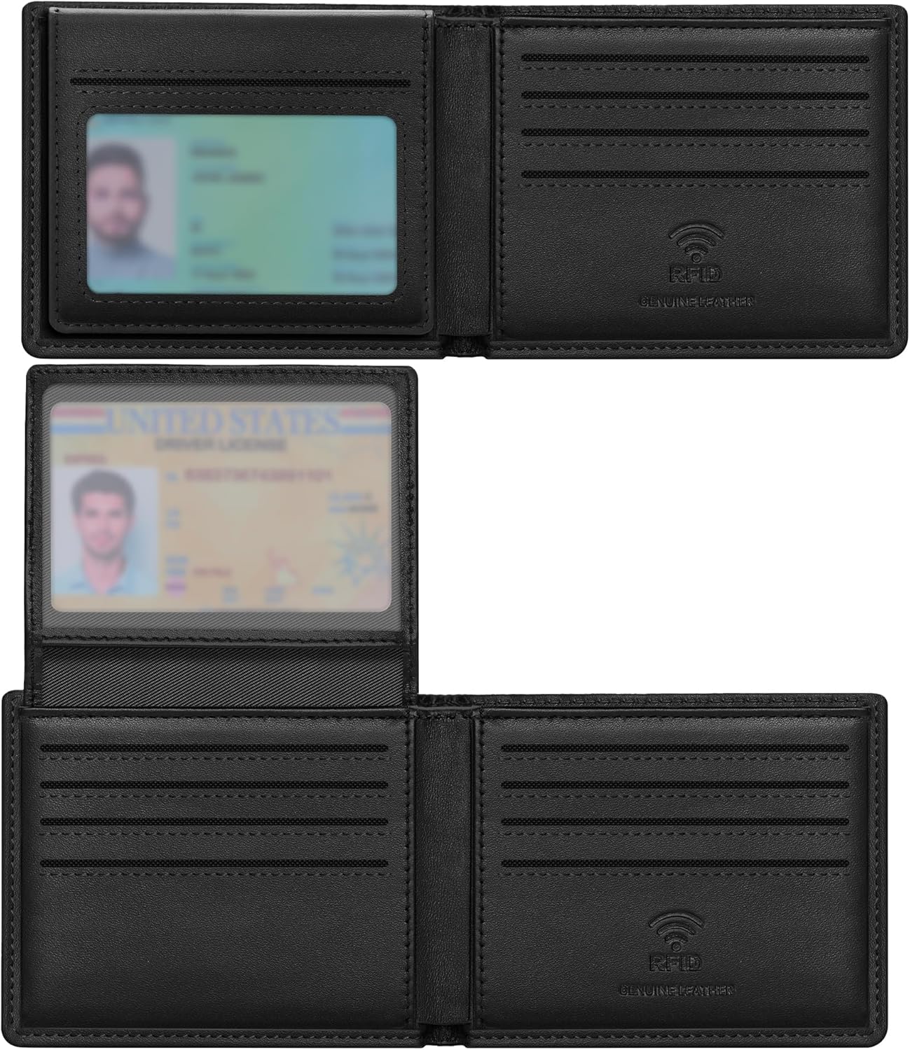 Amazon.com: Travelambo Genuine Leather Wallet for Men with Gift Box ...
