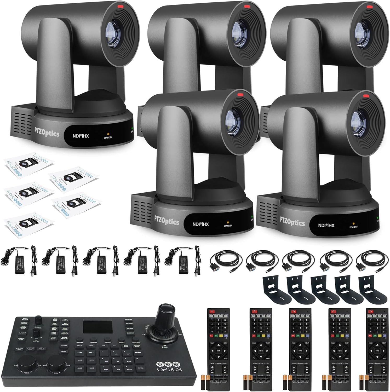 Amazon.com : 5 x PTZOptics Move 4K SDI/HDMI/USB/IP PTZ Camera with 30x ...