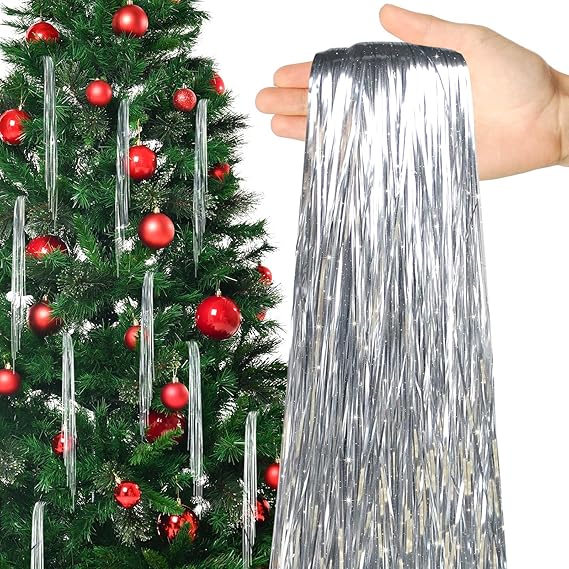 Amazon.com: succulentlovers 22 Inch Christmas Tree Icicles Tinsel, 6000 ...