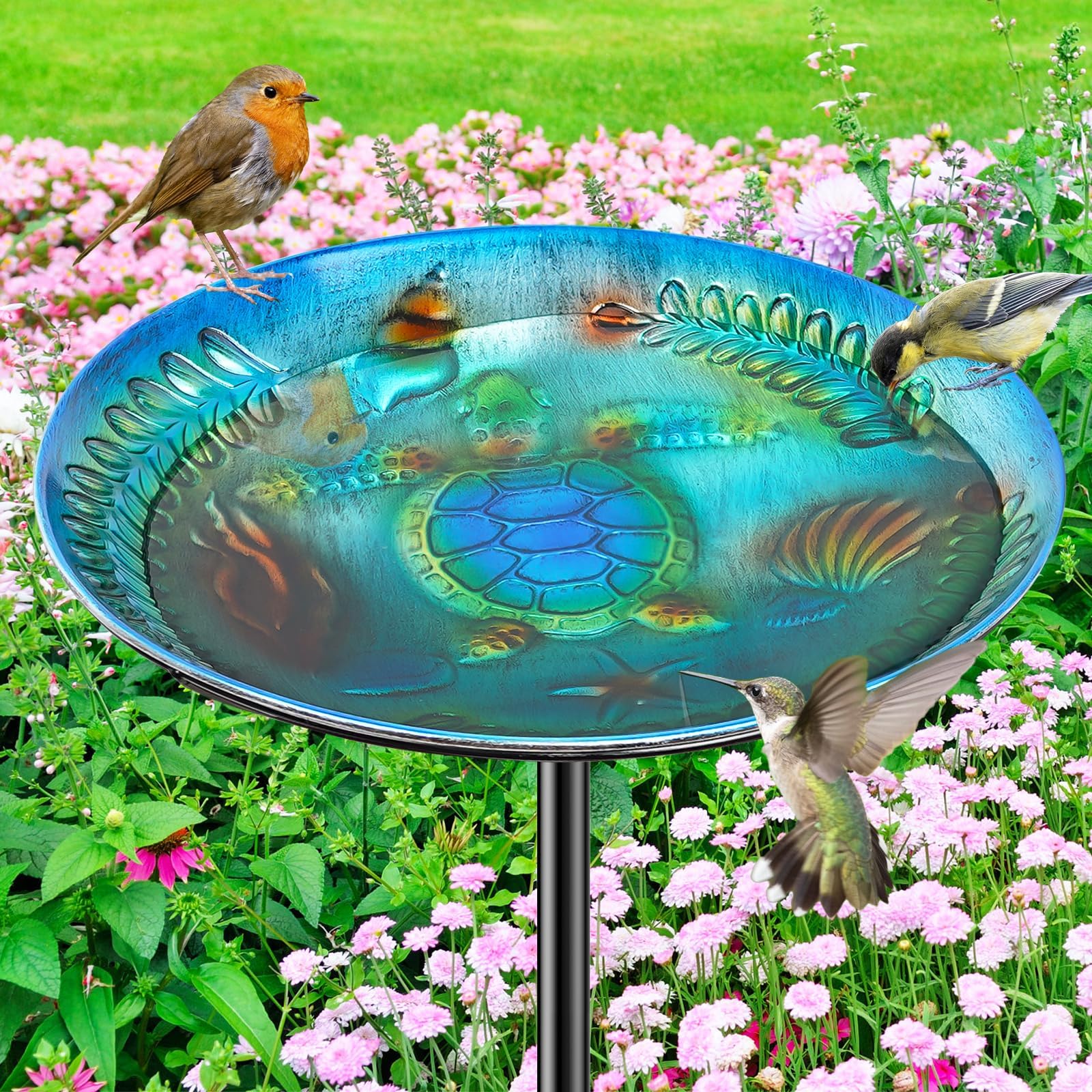 Amazon.com: MUMTOP Bird Baths for Outdoors, Metal Birdbaths Bowl Bird ...