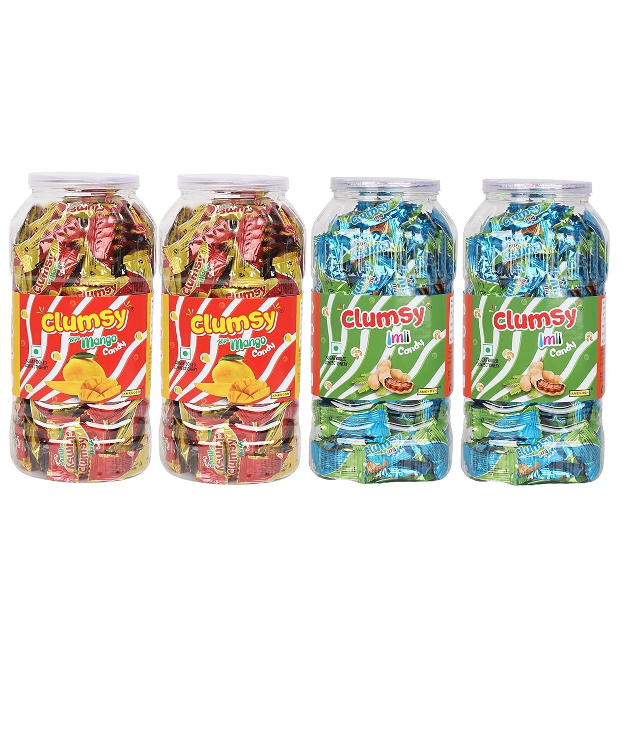 Clumsy Candy Kids Special Taste Candy Combo Pack Of 4 Jars (2X2), 170 ...