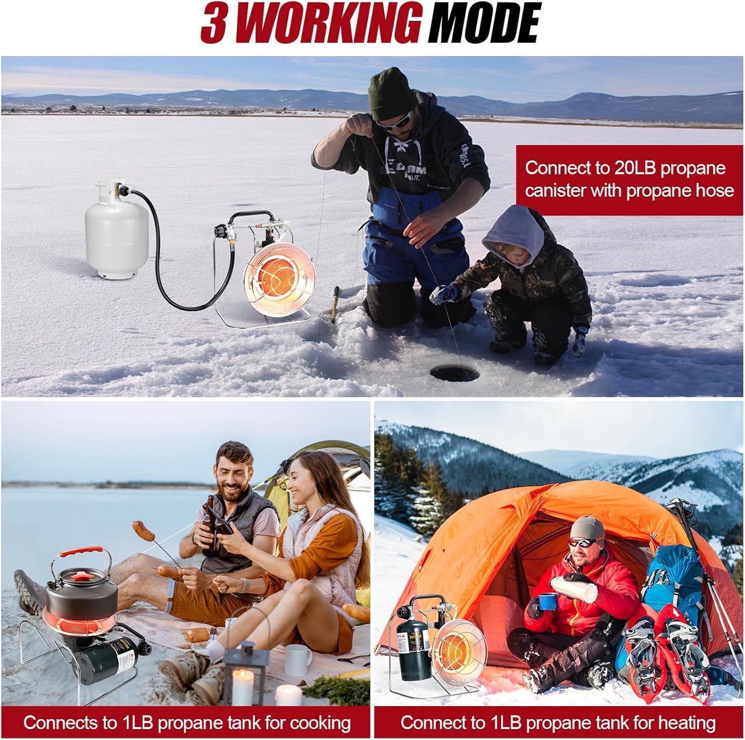 Snapklik.com : Multi-Use Portable Propane Heater/Cooker,18,000 BTU ...
