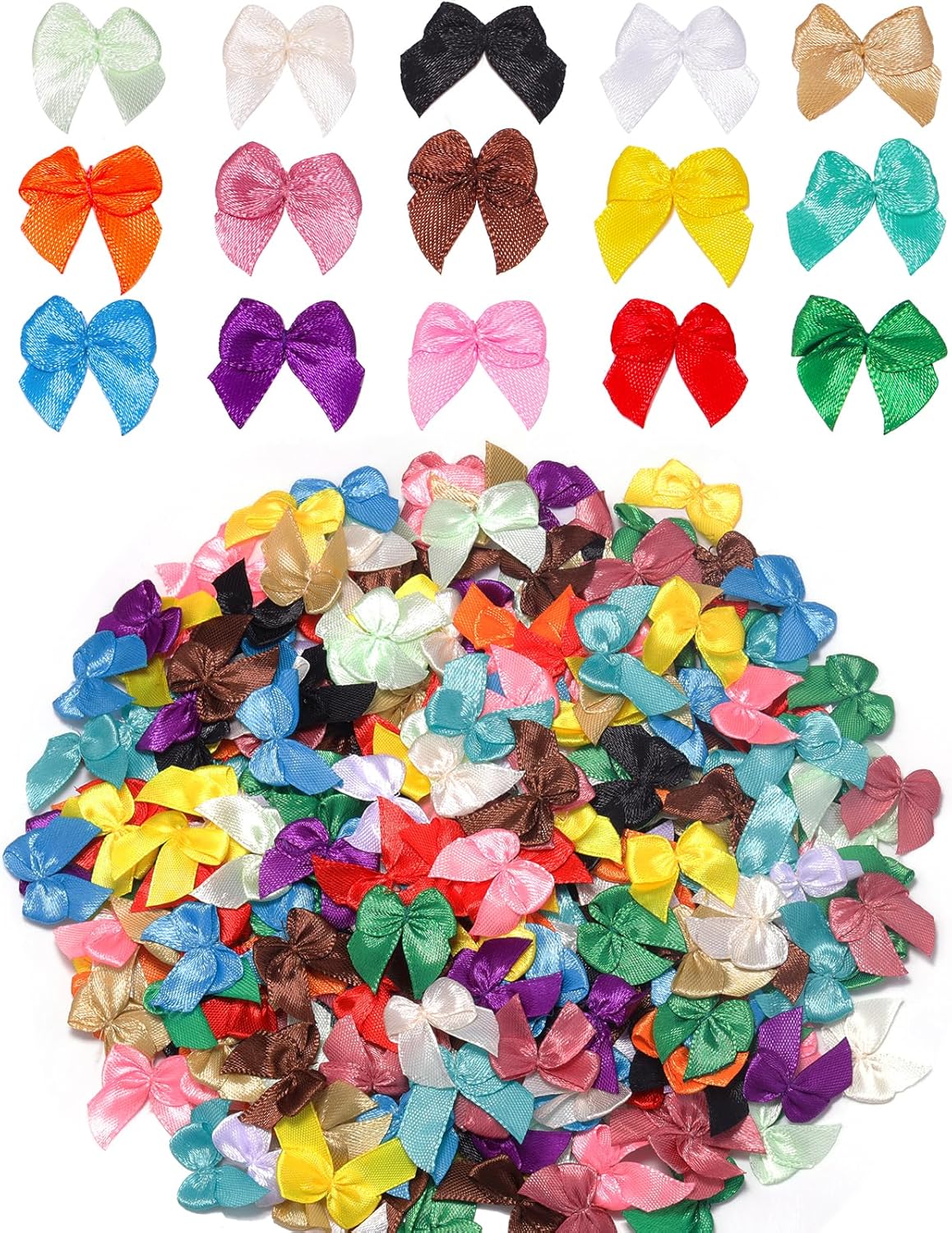 Amazon.com: FavoritBow 300PCS Mini Satin Ribbon Bows for Crafts DIY ...