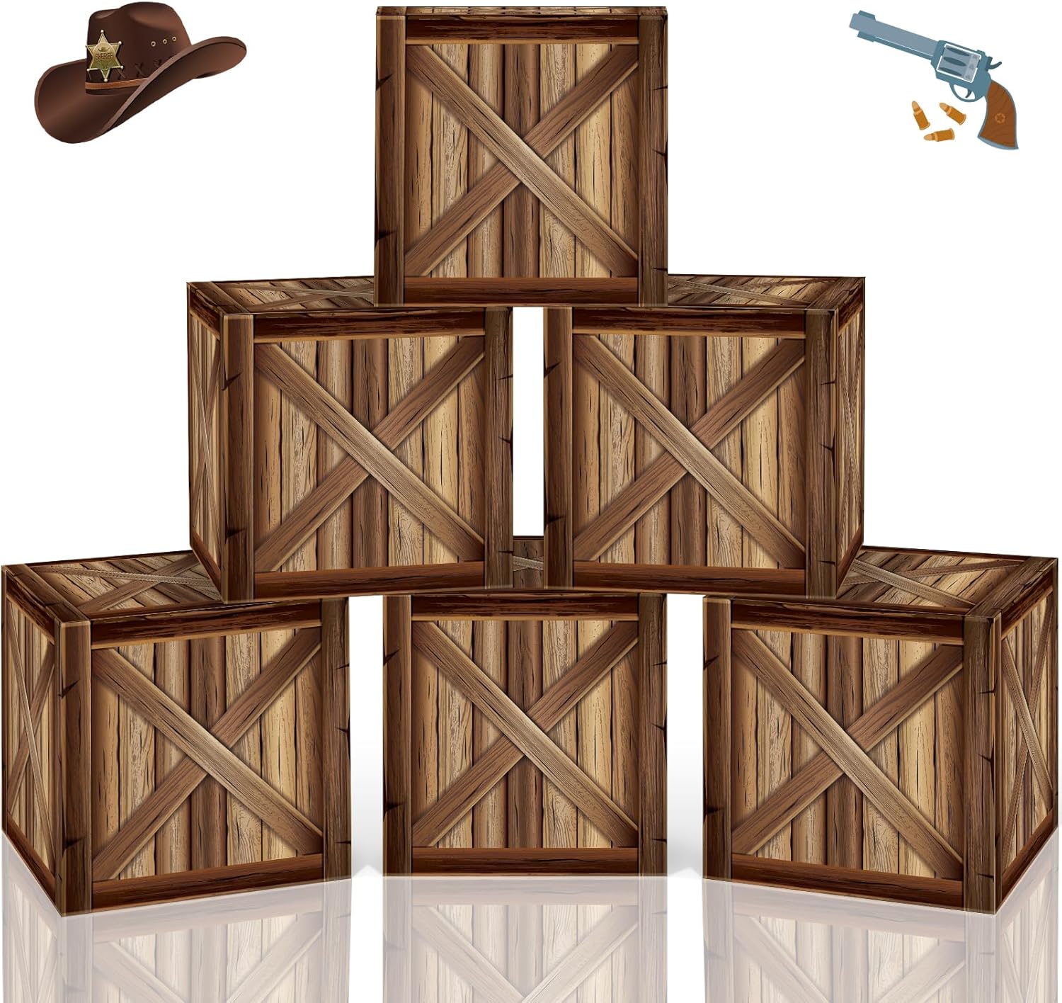 Amazon.com: chiazllta 6PCS Hay Bales Boxes Decor Western Cowboy Party ...