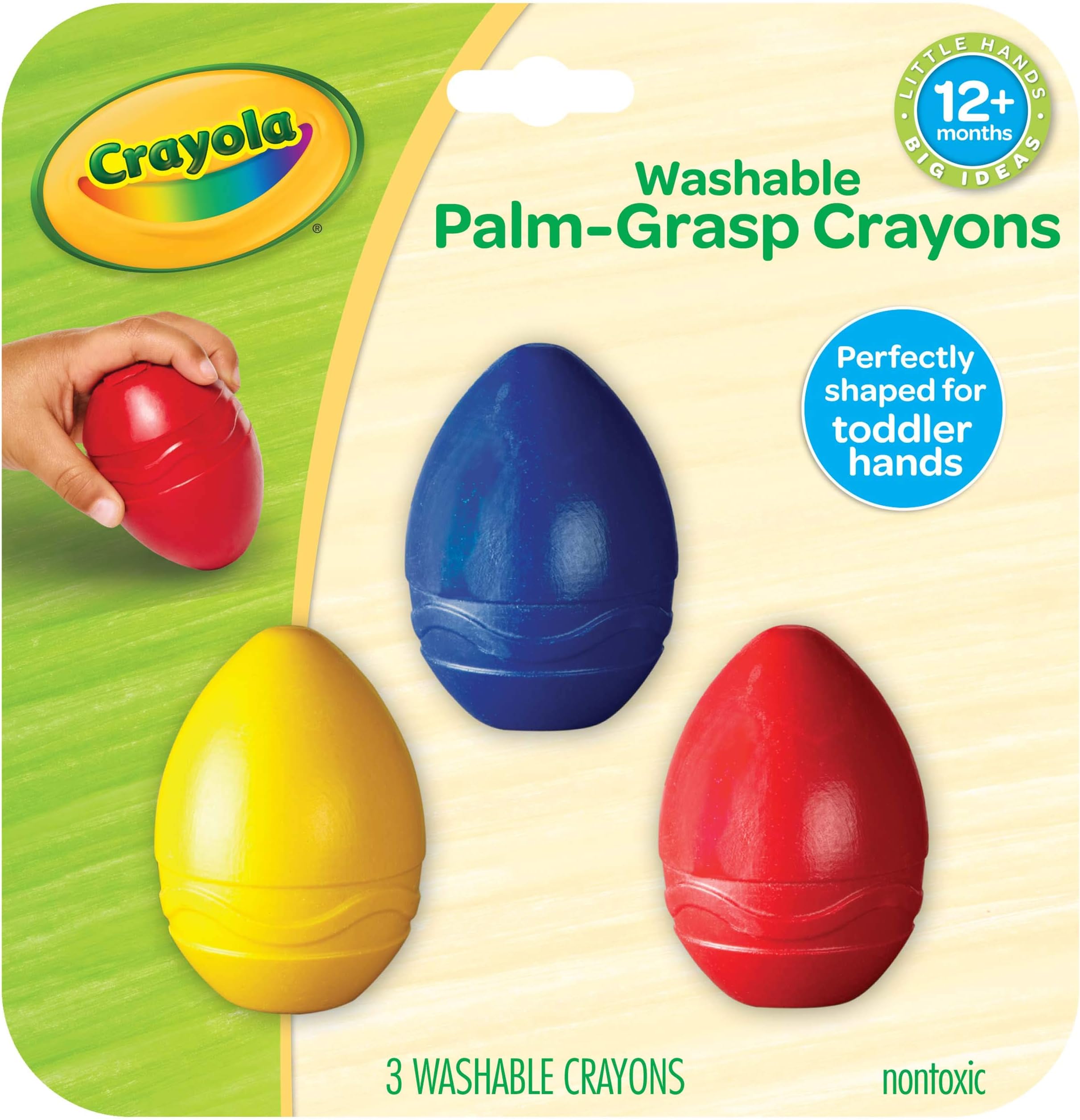 Crayola My First Palm Grip Crayons, 3ct, Coloring for Toddlers : Amazon ...