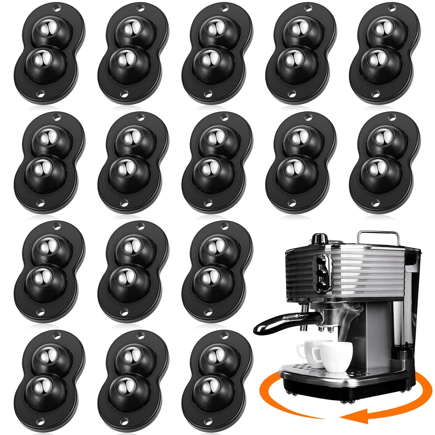 16 Pcs Mini Caster Wheels Self Adhesive Swivel Caster Wheels Stick on ...