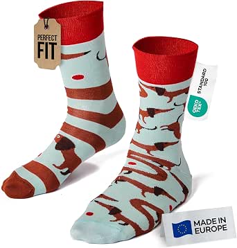 Many Mornings Witzige ungleiche Socken mit Dackel-Motiv Größe 35-38 für ...