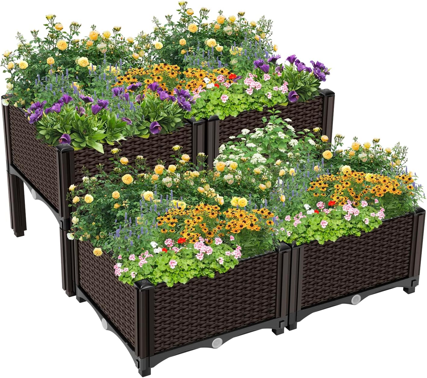 Amazon.com: Souwuokoo Large Planters for Outdoor Plants Raised Garden ...