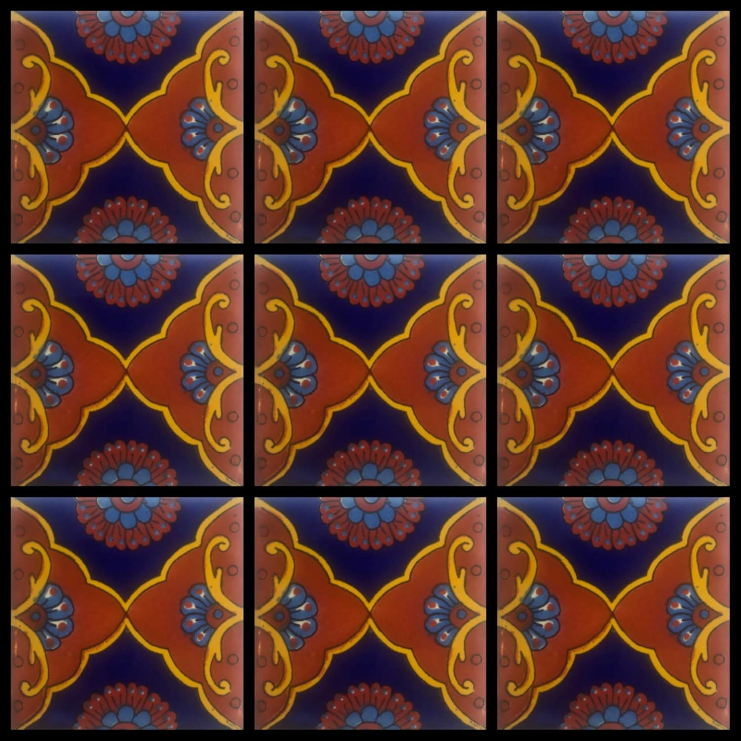 Ceramic Talavera Mexican Tile 4x4", 9 Pieces (NOT Stickers) A1 Export ...