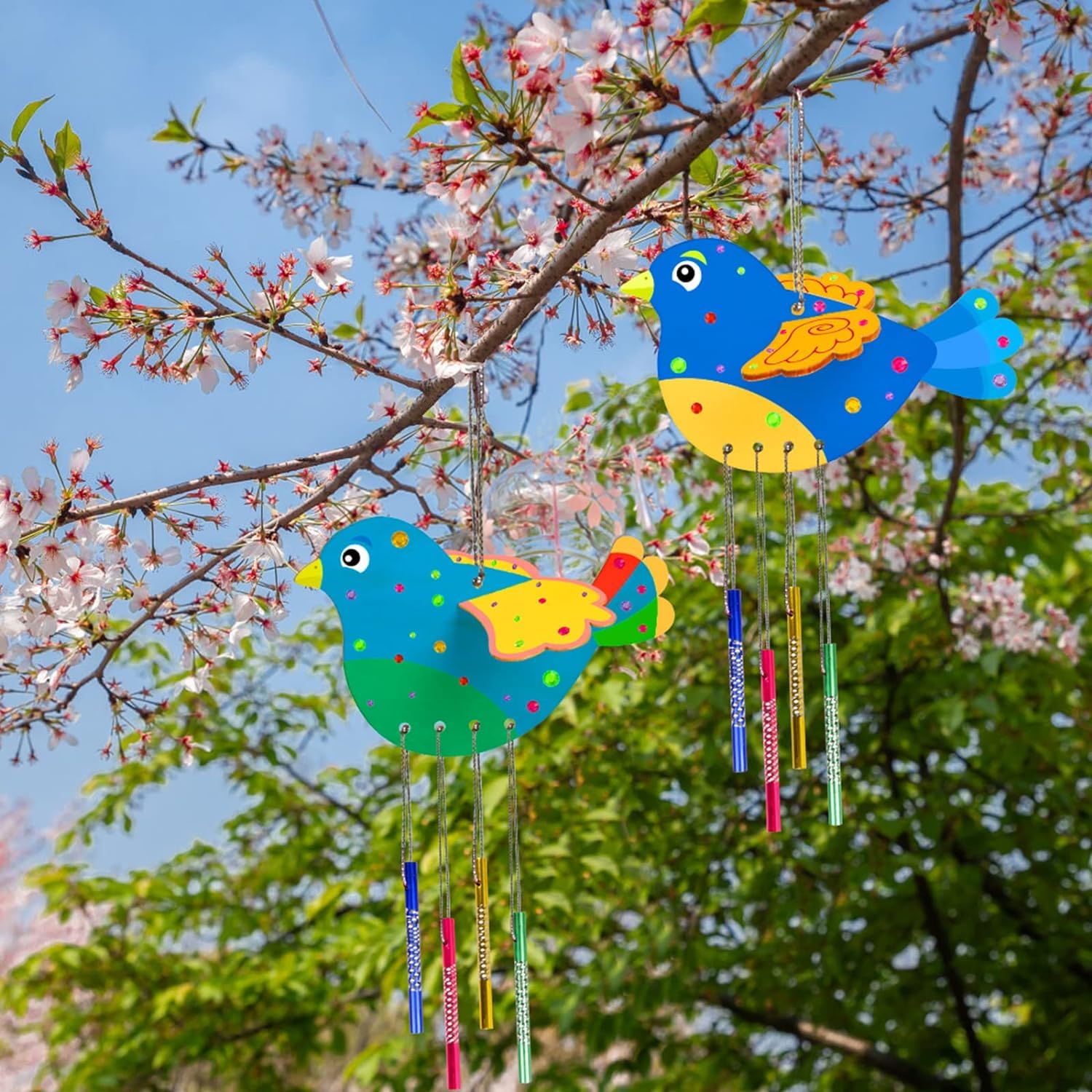 Snapklik.com : 6 Pack 3D Bird Wind Chime Craft Kit For Kids Make You ...