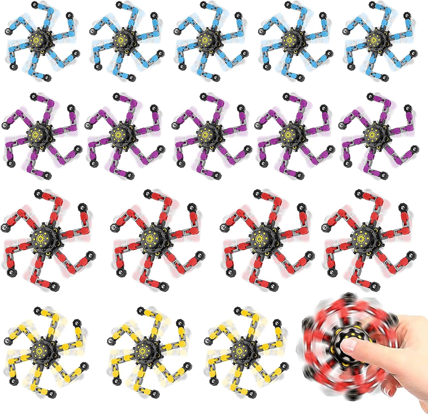 Amazon.com: 18PCS Finger Spinners Sensory Toys, Creative Transformable ...