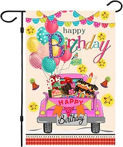 Amazon.com : Flagmax Happy Birthday Day Garden Flag,Birthday Day Flag ...