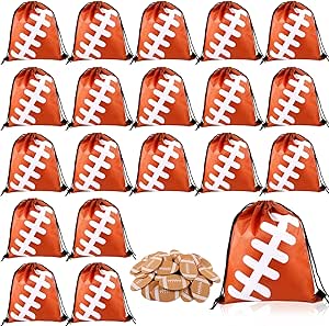Amazon.com | MAKCNMYM 20 Pack Football Drawstring Bags Gym Backpack ...