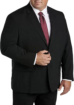 Oak Hill by DXL Men's Big and Tall Jacket-Relaxer Suit Jacket Charcoal ...