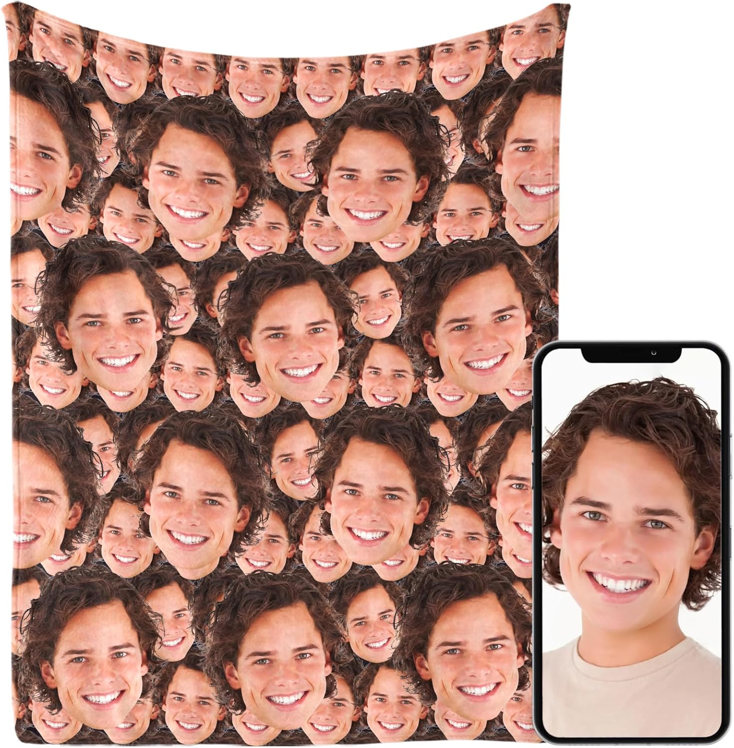 Amazon.com: EVER2000 Custom Face Blanket with Picture, Personalized ...