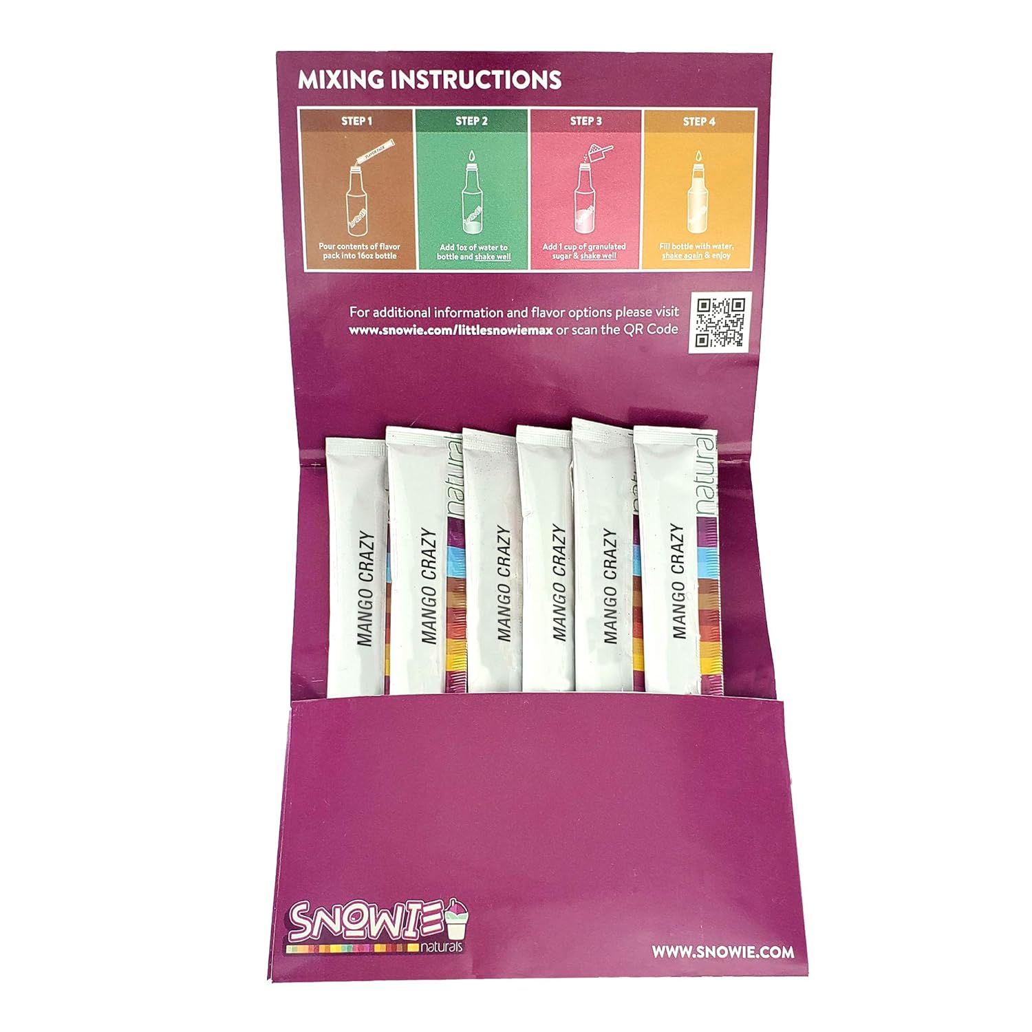 Amazon.com: SNOWIE - Natural Flavor Powders, Just Add Water & Sugar ...