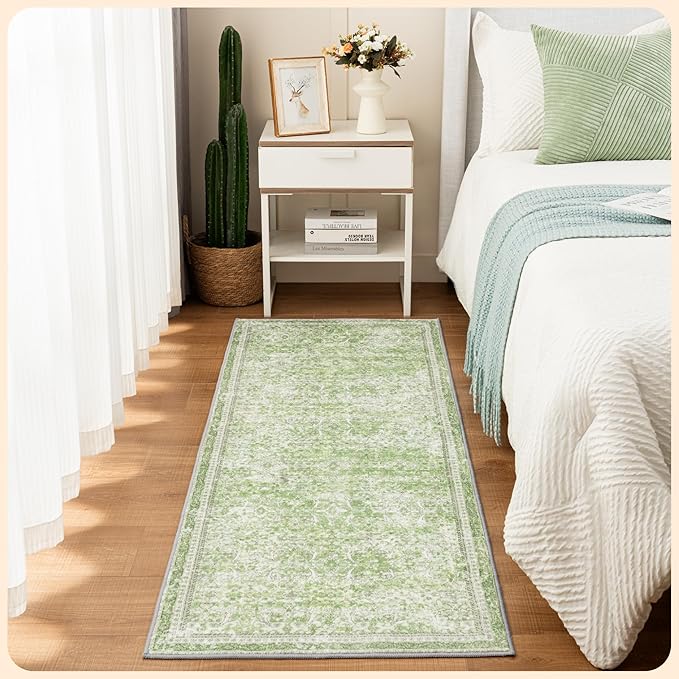 Amazon.com: Istana Hallway Runner Rug 2x6 - Light Green Kitchen Rugs ...