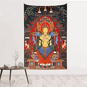 Amazon.com: Conank Tibetan Thangka Tapestry Buddha Wall Art Indian Zen ...