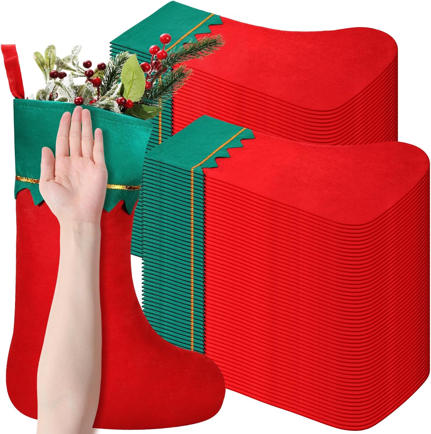 Amazon.com: Floraltop 100 Pcs 20 Inch Giant Christmas Stockings Jumbo ...
