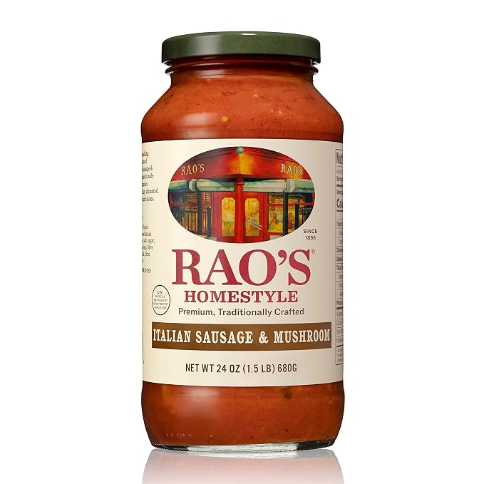 Amazon.com : Rao's Homemade Rao's Sausage & Mushroom Sauce, 24 Fl oz, 1 ...