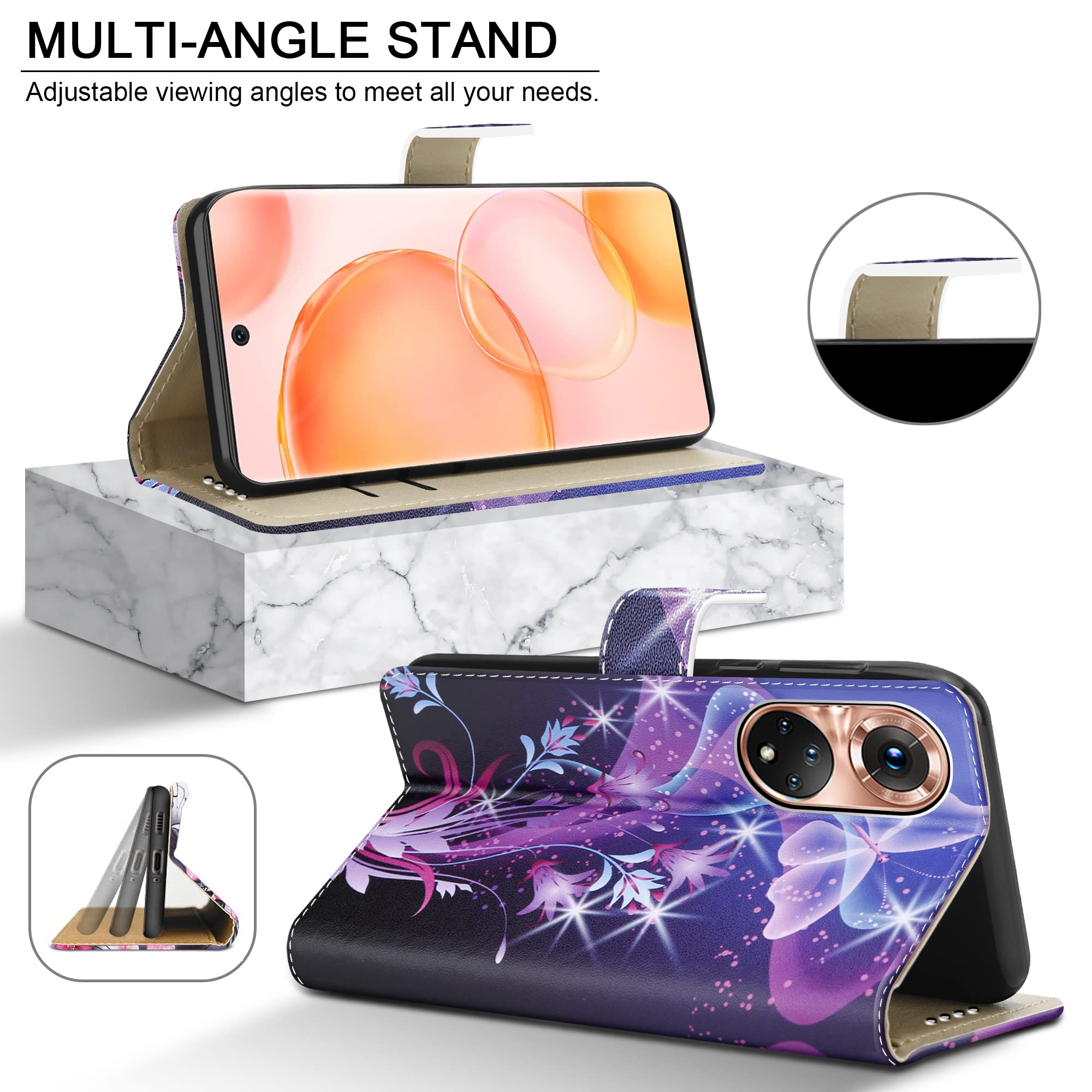 For Honor X7A X8A X6 50 70 Magic 4 5 Lite Leather Case Wallet Flip ...