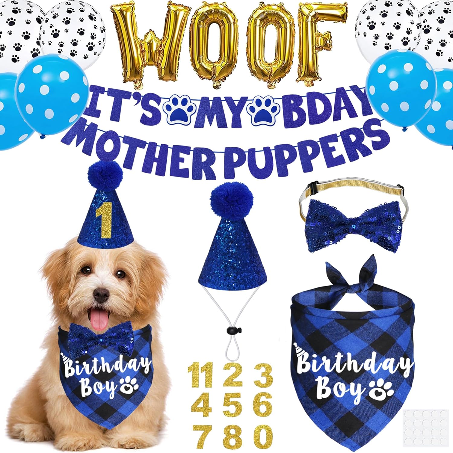 Amazon.com : JOTFA Dog Birthday Decorations, Multi Sizes Dog Birthday ...