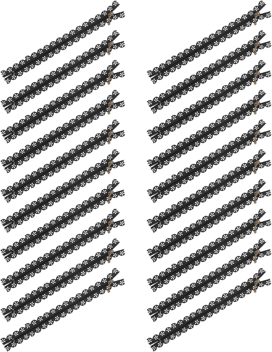 Amazon.com: M METERXITY 20 Pack Lace Zippers for Sewing, 9.3In Nylon ...