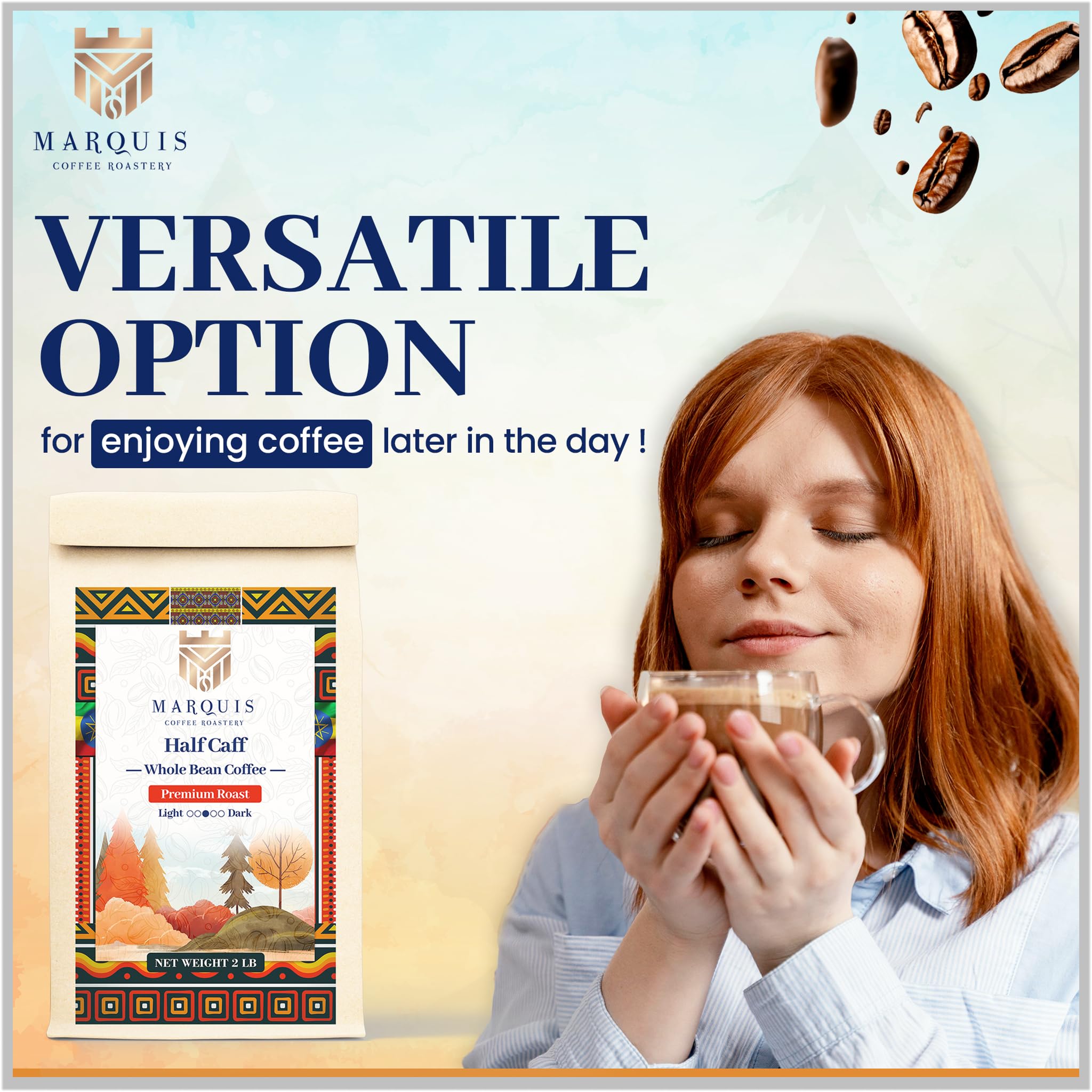 Snapklik.com : Marquis - Half Caff Coffee, Rich Blend Of Half Ethiopian Yirgacheffe And Half ...