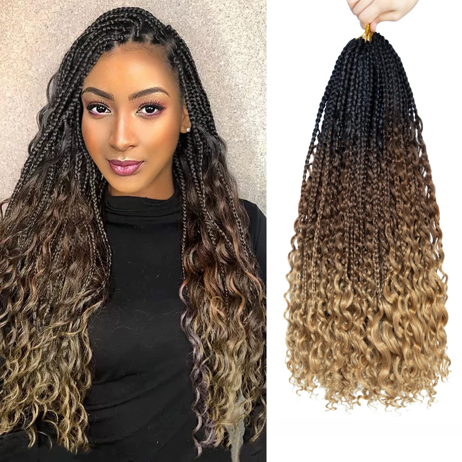 Box Braids With Blonde And Black Hair