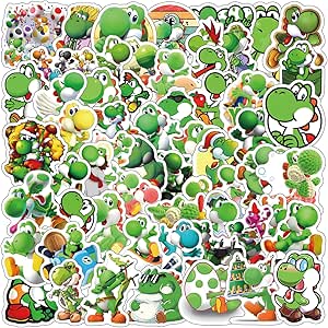 Amazon.com: 61Pcs Yoshi Stickers Pack，Aesthetics Cute Cartoon Vinyl ...