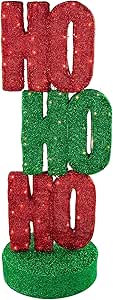 Amazon.com: Northlight 39" Lighted Red and Green 'Ho Ho Ho' Outdoor ...