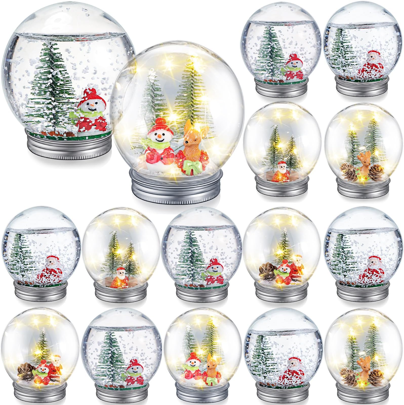 Amazon.com: Mimorou 24 Pcs 3.9 Inch DIY Snow Globe Bulk Clear Water ...