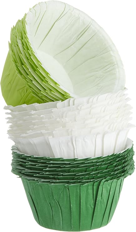 Amazon.com: Wilton Assorted Green Ruffled Baking Cups, 24 Count: Green ...