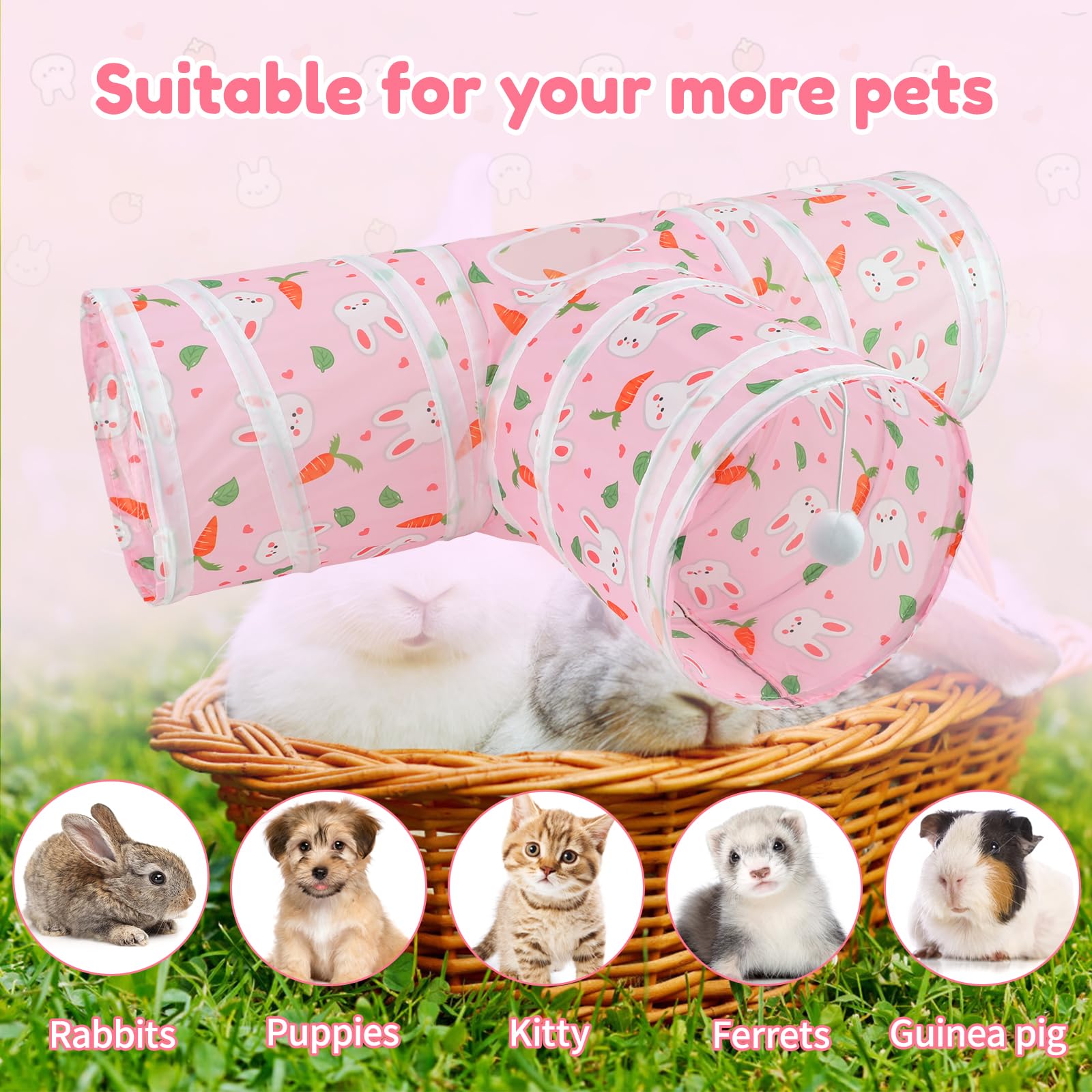 Snapklik.com : BWOGUE Bunny Tunnels & Tubes Collapsible 3 Way Bunny ...
