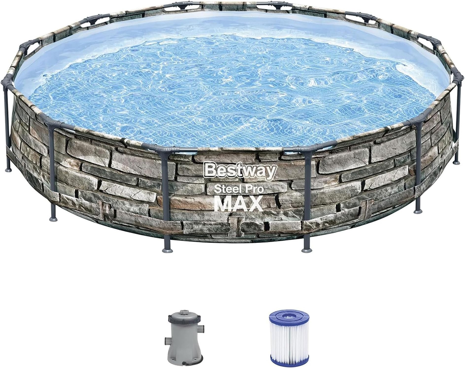 Amazon.com: Intex 8.5ft x 26in Rectangular Frame Above Ground Quick ...